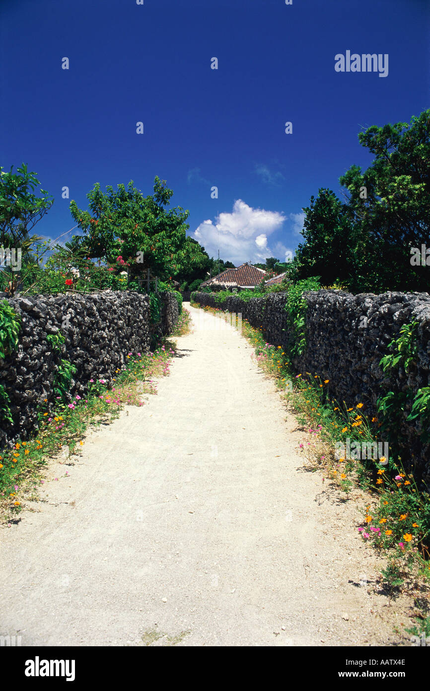 Road and stone wall Stock Photo - Alamy