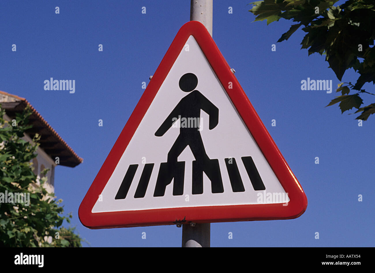 zebra crossing road sign Stock Photo - Alamy
