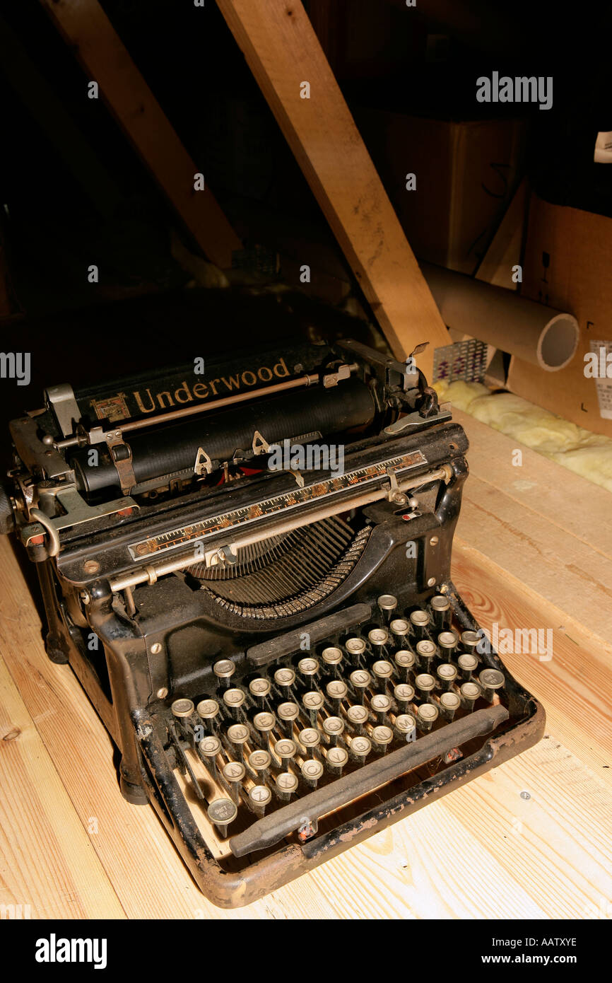 Old Typewriter in Loft Space Stock Photo - Alamy
