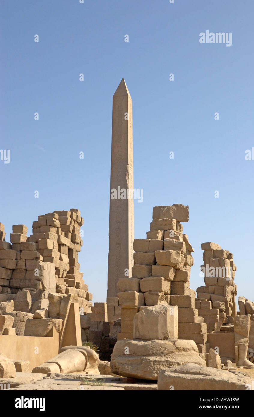 Obelisk of Thot-Mosis I at Karnak Temple located on the banks of the ...