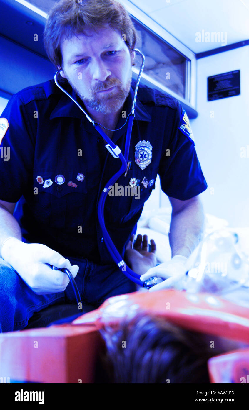 Paramedic ambulance stretcher neck injury hi-res stock photography and ...