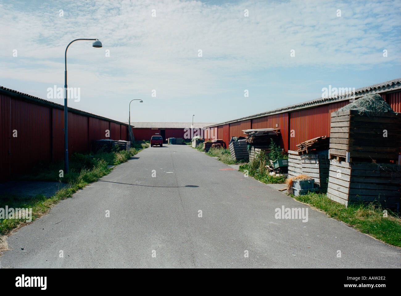 fishing net and storage buildings for the fishermen in Thorsminde ...