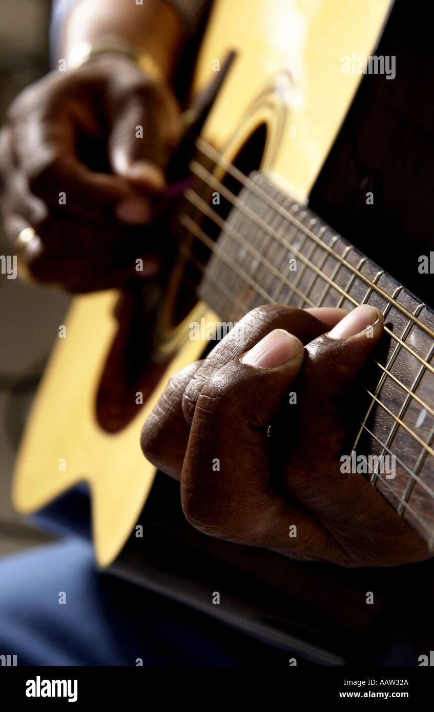 African American man playing guitar Stock Photo - Alamy