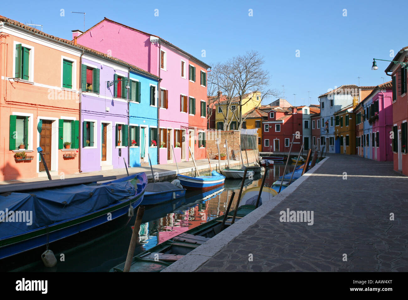 Colourful houses at Borano Italy Stock Photo - Alamy