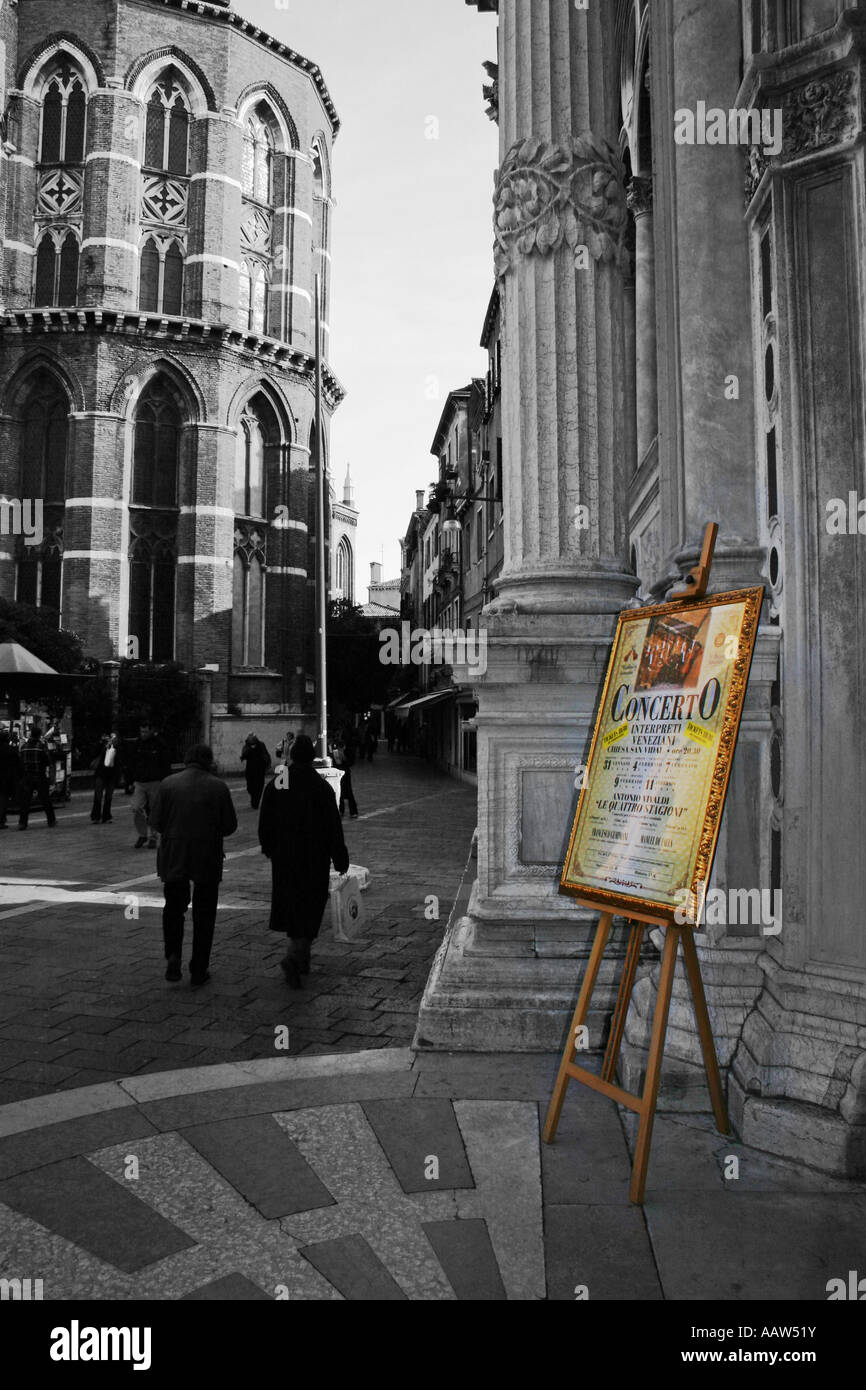 Spot colouring of a concerto sign concert outside the concert hall in ...