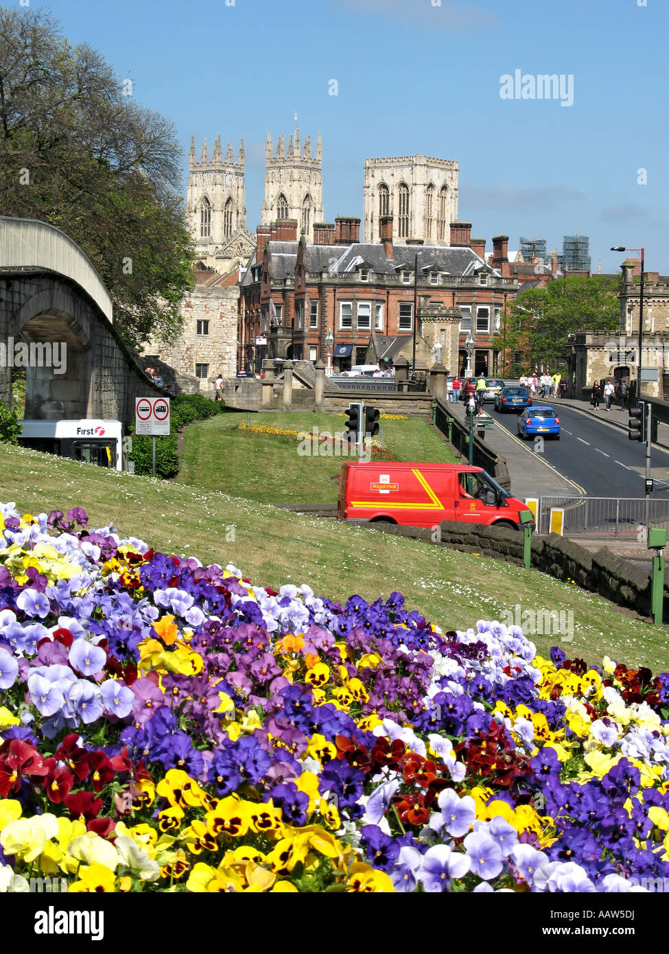 York England UK View to Minster City Wall and Lendal Bridge Stock Photo ...