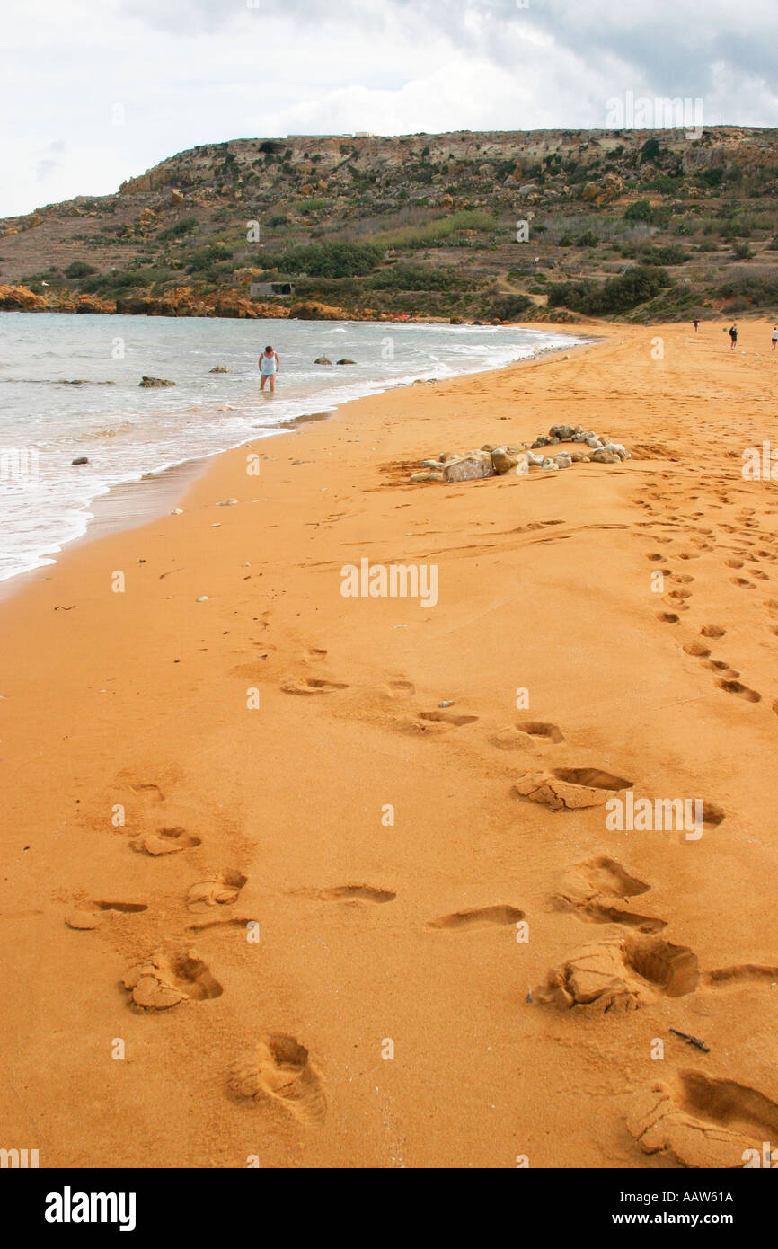 Ramla Bay the Red Beach Malta Stock Photo - Alamy