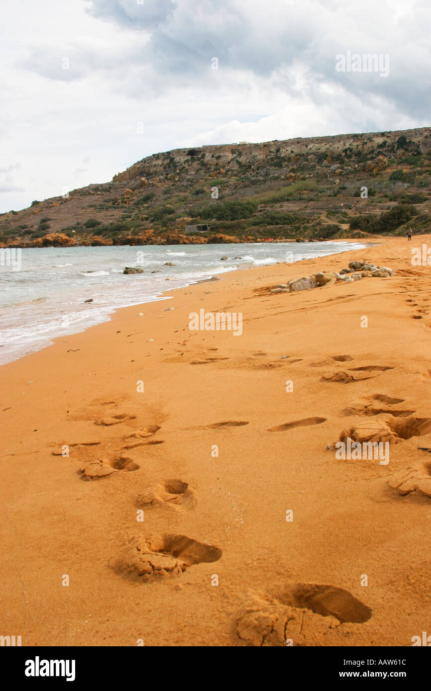 Ramla Bay the Red Beach Malta Stock Photo - Alamy