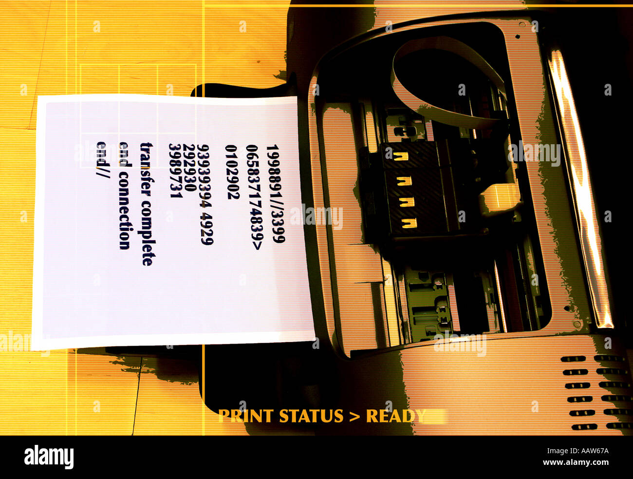 a printer printing some information Stock Photo - Alamy