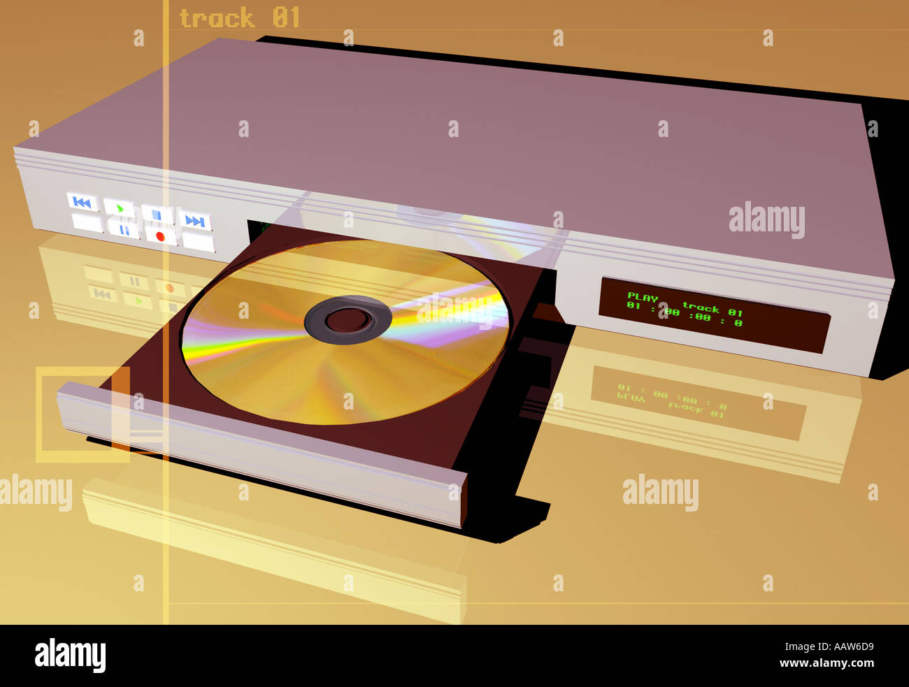 3d model of a dvd player and disc Stock Photo - Alamy