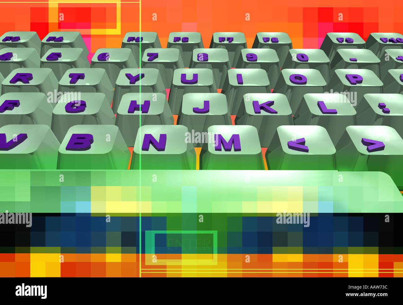 3d model of a computer keyboard Stock Photo - Alamy