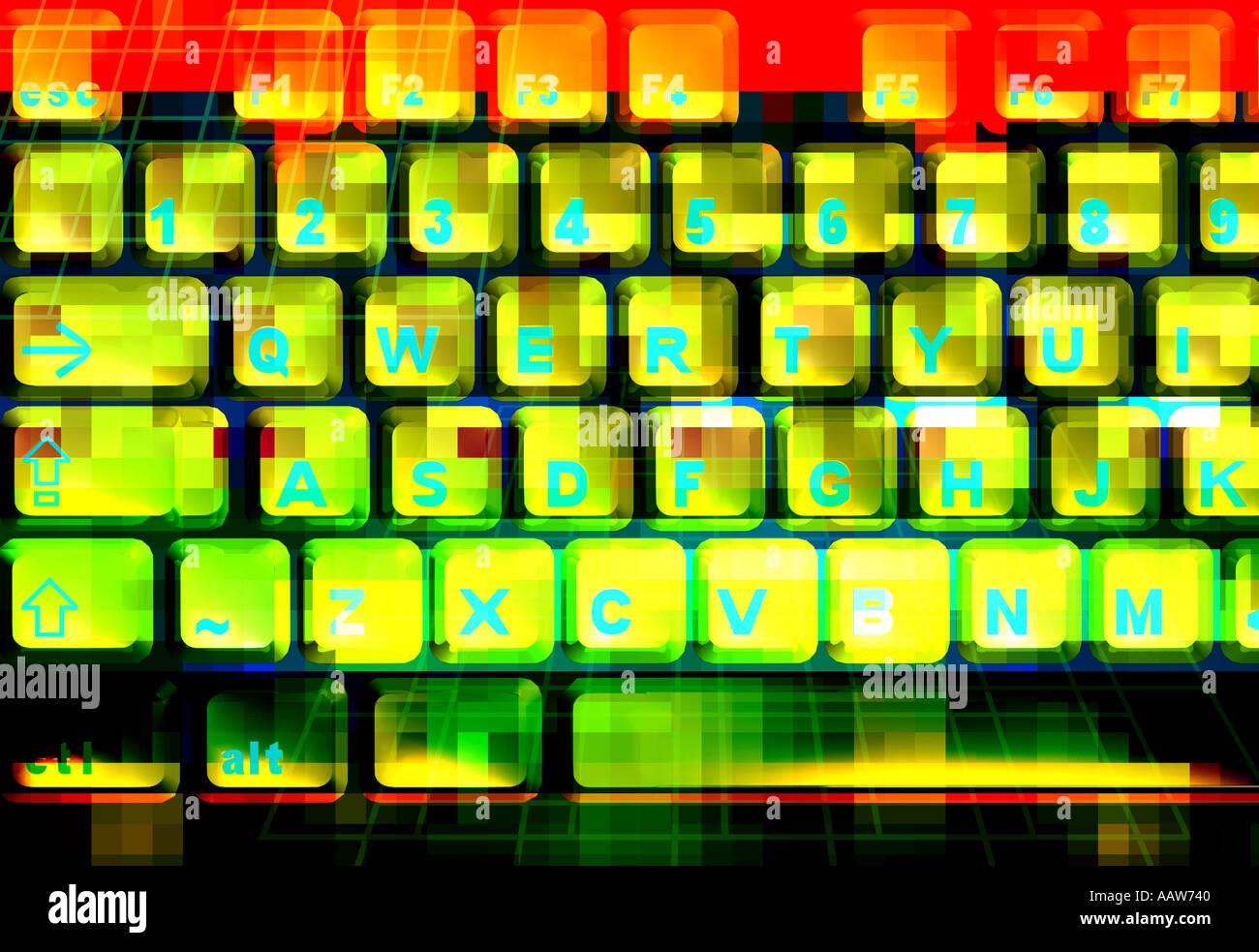 3d model of a computer keyboard Stock Photo - Alamy