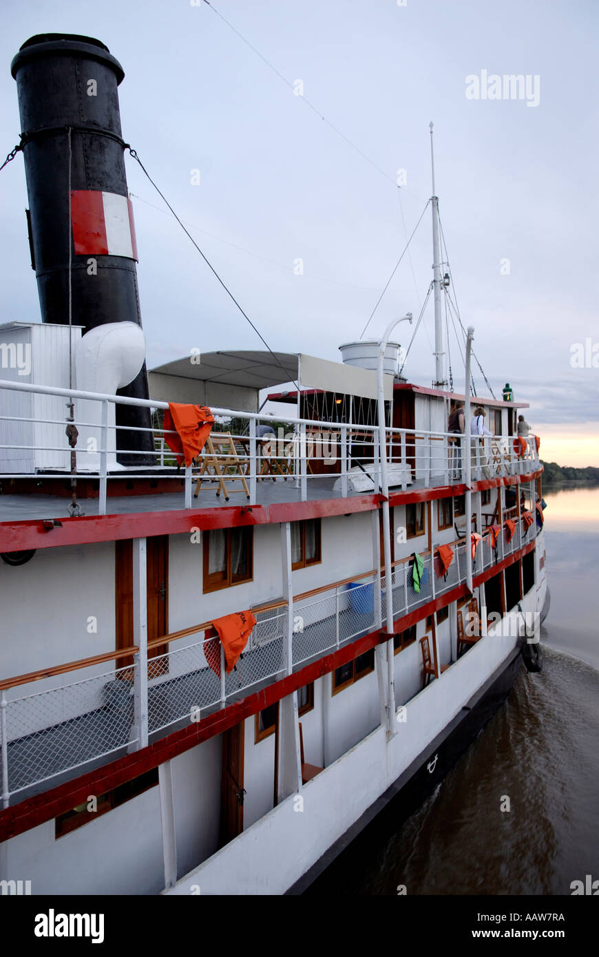 The Ayapua - a rubber boom steam boat from 1906 on the Amazon Stock ...