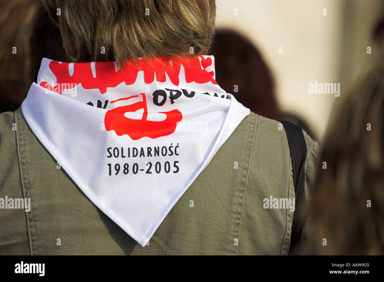 Polish pilgrims with solidarnosc banner and flags at St. Peter Square ...