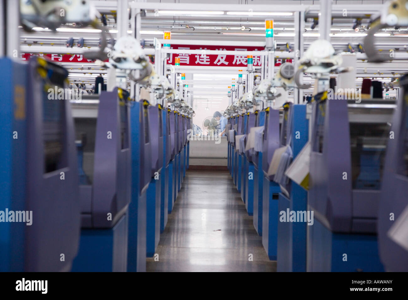 Cashmere factory with automated looms and machinery Stock Photo - Alamy