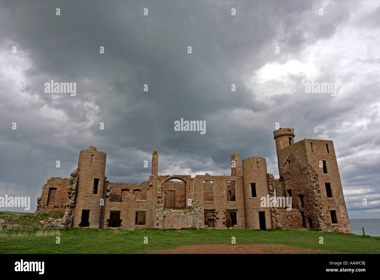 Slains Castle near Cruden Bay, Aberdeenshire, Scotland, Uk, which is ...