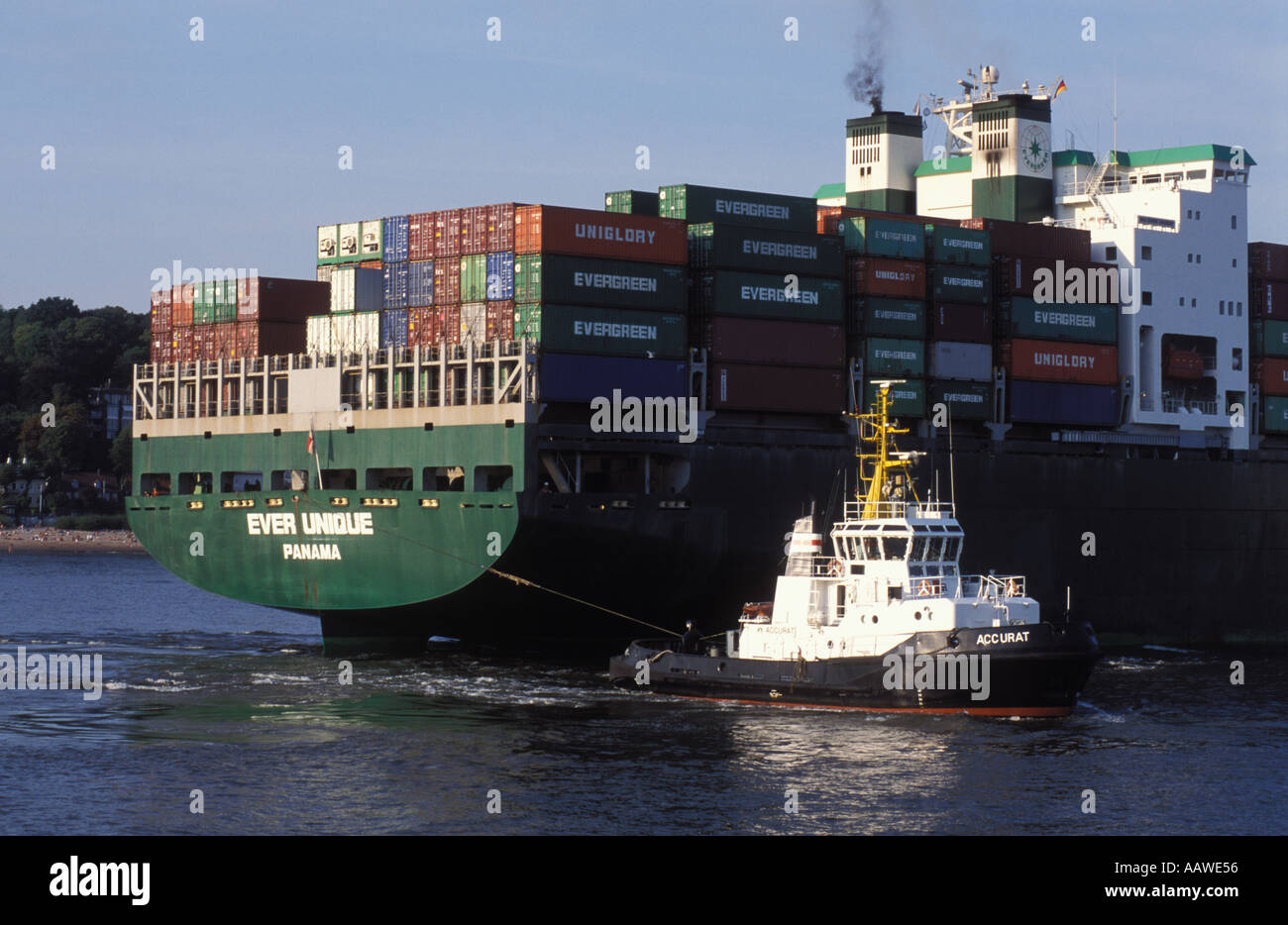 Container Ship, Tug, Harbour, Hamburg, Germany Stock Photo - Alamy