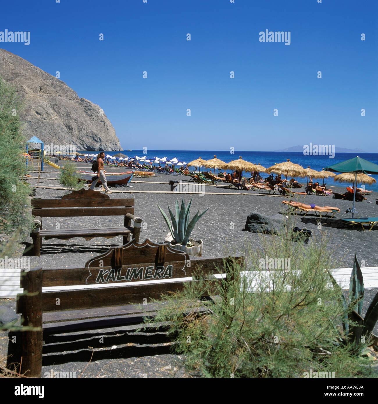 PERISSA SANTORINI GREECE Stock Photo - Alamy