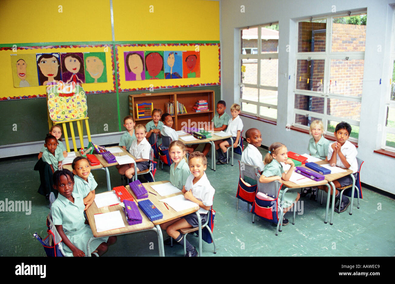 Multicultural Grade One class Johannesburg Gauteng South Africa Stock ...