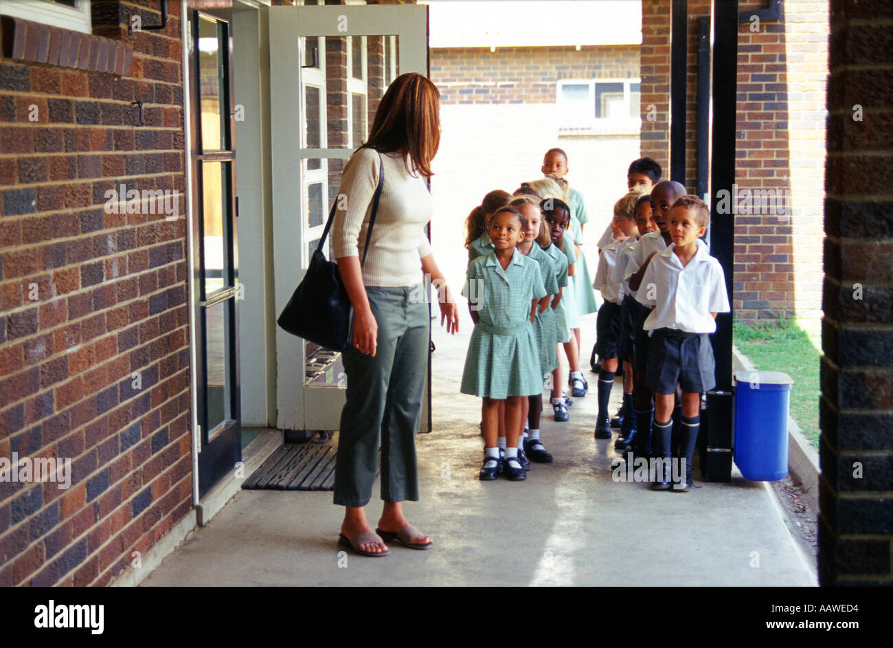 Children Lining Up At School Children Lining Up At School