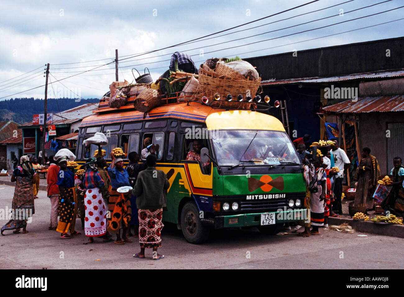 Rural bus in Tanzania Stock Photo - Alamy
