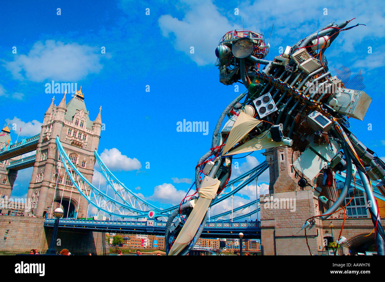 Three metre high Weee Man a sculpture made out of 3 tons of junk and ...