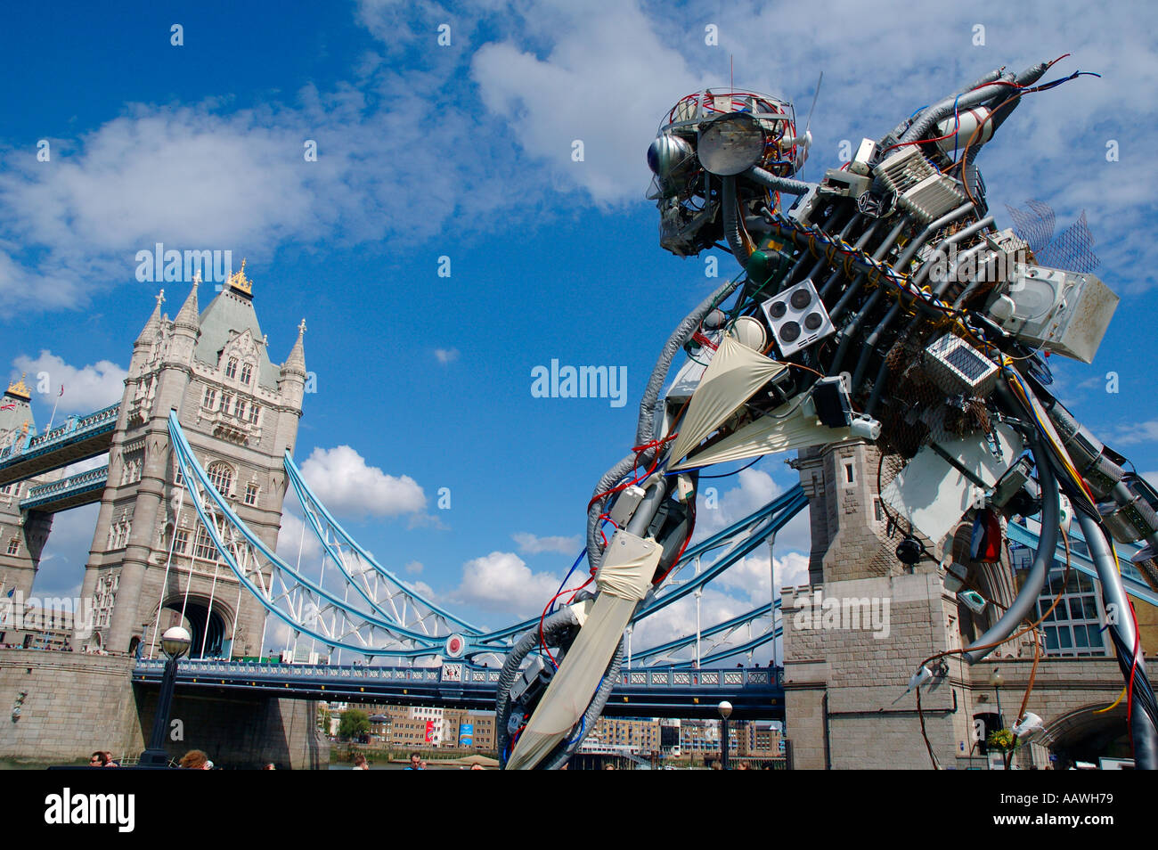 Three metre high Weee Man a sculpture made out of 3 tons of junk and ...