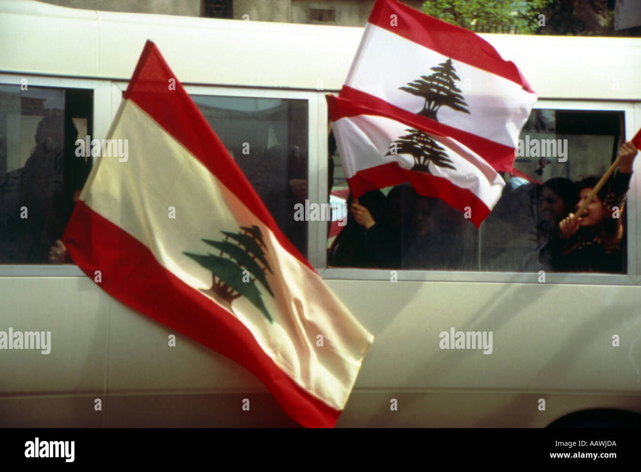 flag procession beirut lebanon Stock Photo - Alamy