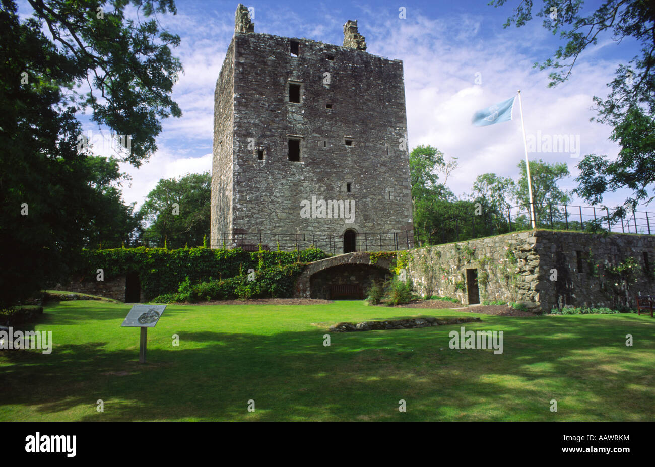 Scottish castle Cardoness Castle 15th centuay tower house on the edge ...