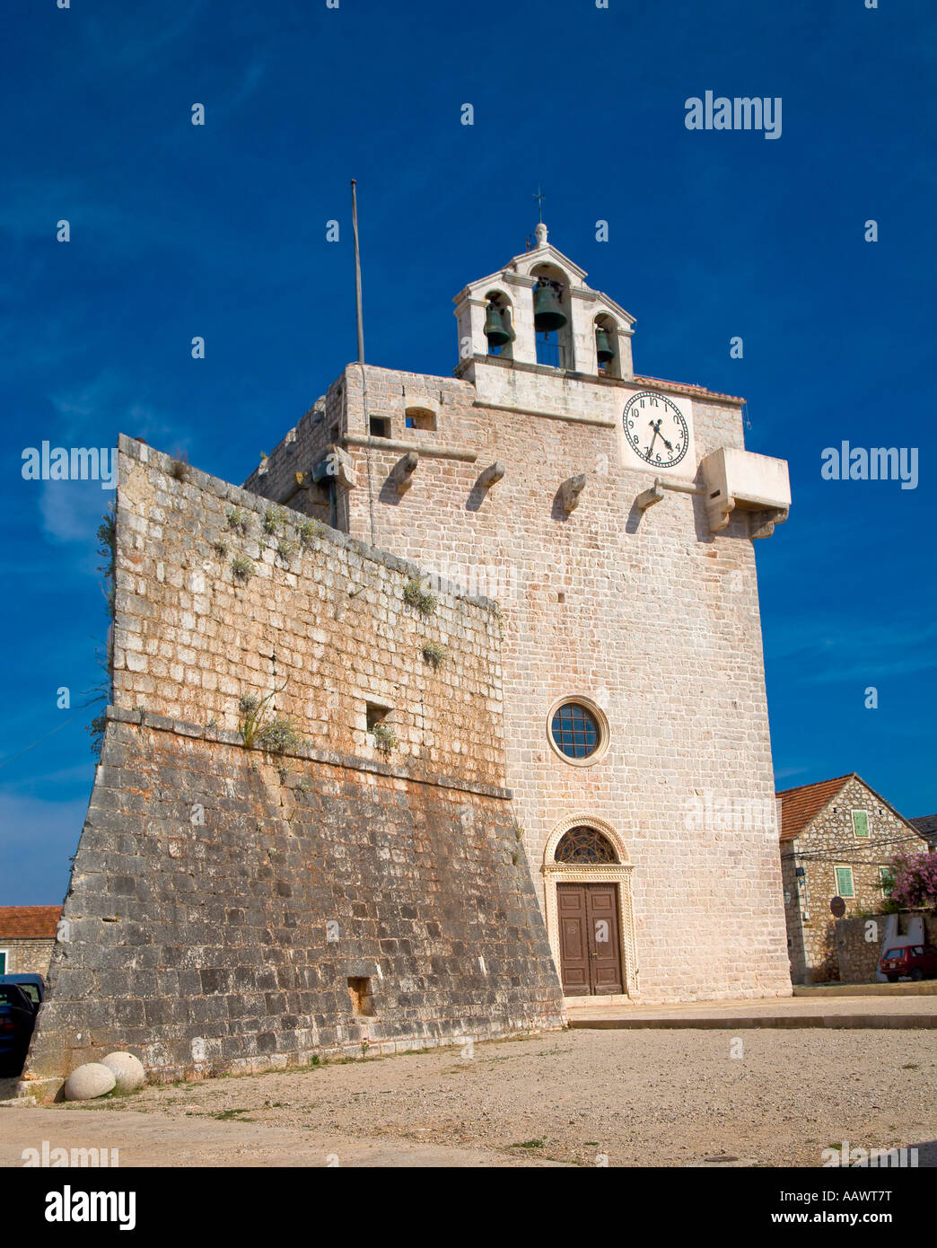 Church of Our Lady, Vrboska, Island Hvar, Dalmatia, Croatia Stock Photo ...