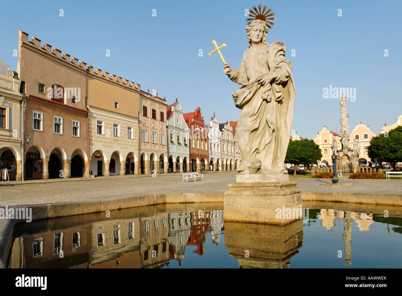 Historic old town of Telc, Unesco World Heritage Site, South Moravia ...