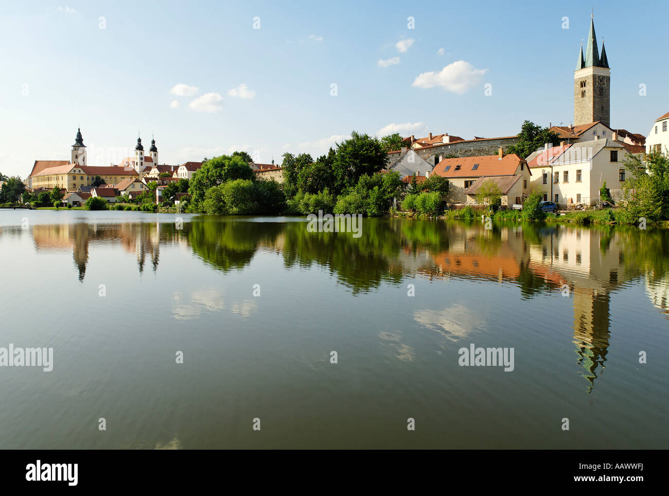 Historic old town of Telc, Unesco World Heritage Site, South Moravia ...