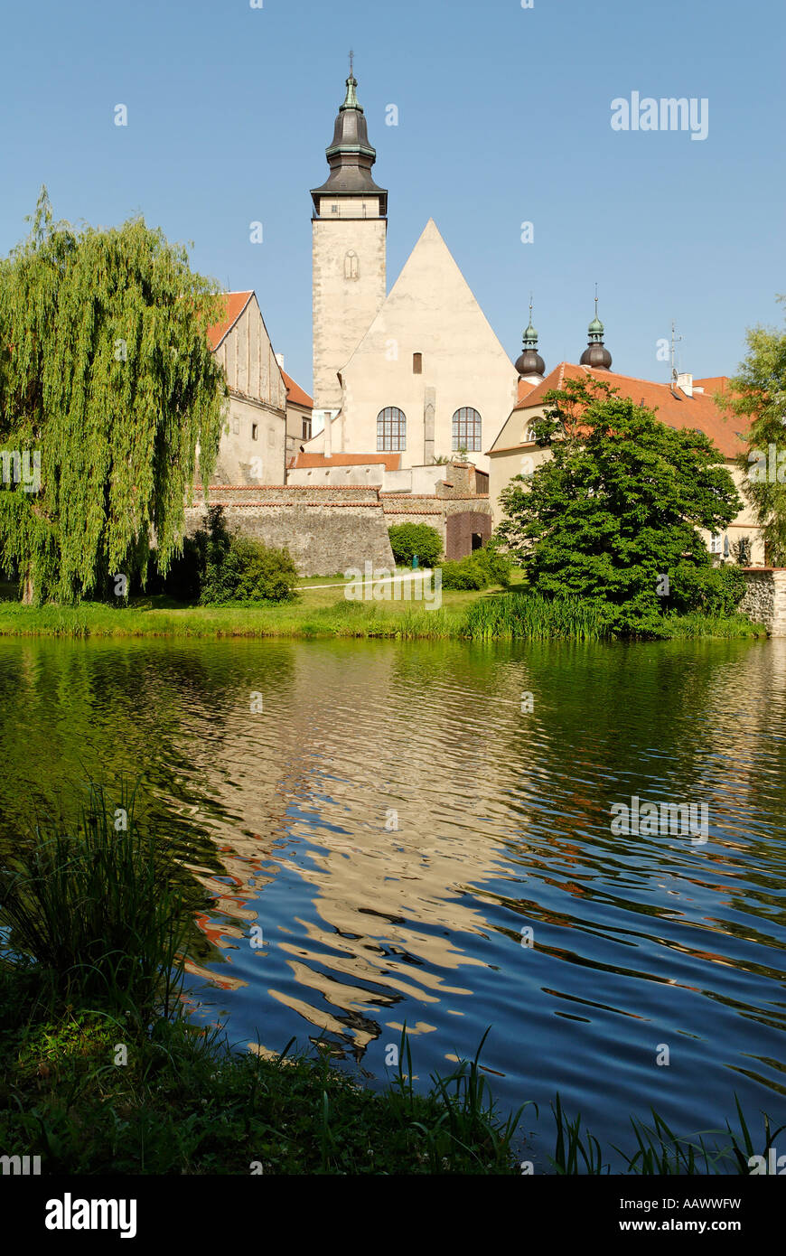 Historic old town of Telc, Unesco World Heritage Site, South Moravia ...