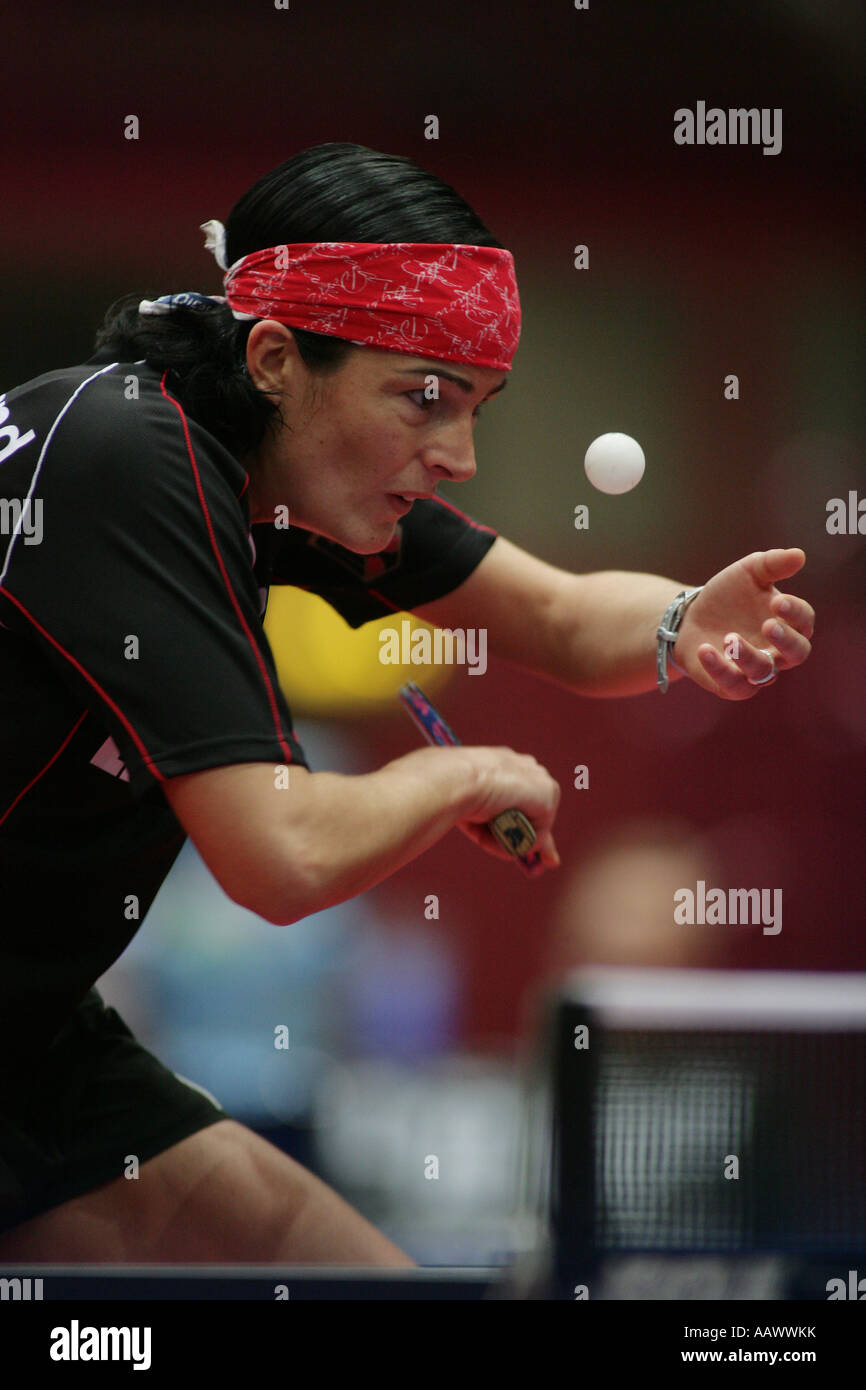 Table tennis player from the german national team Nicole Struse Stock ...