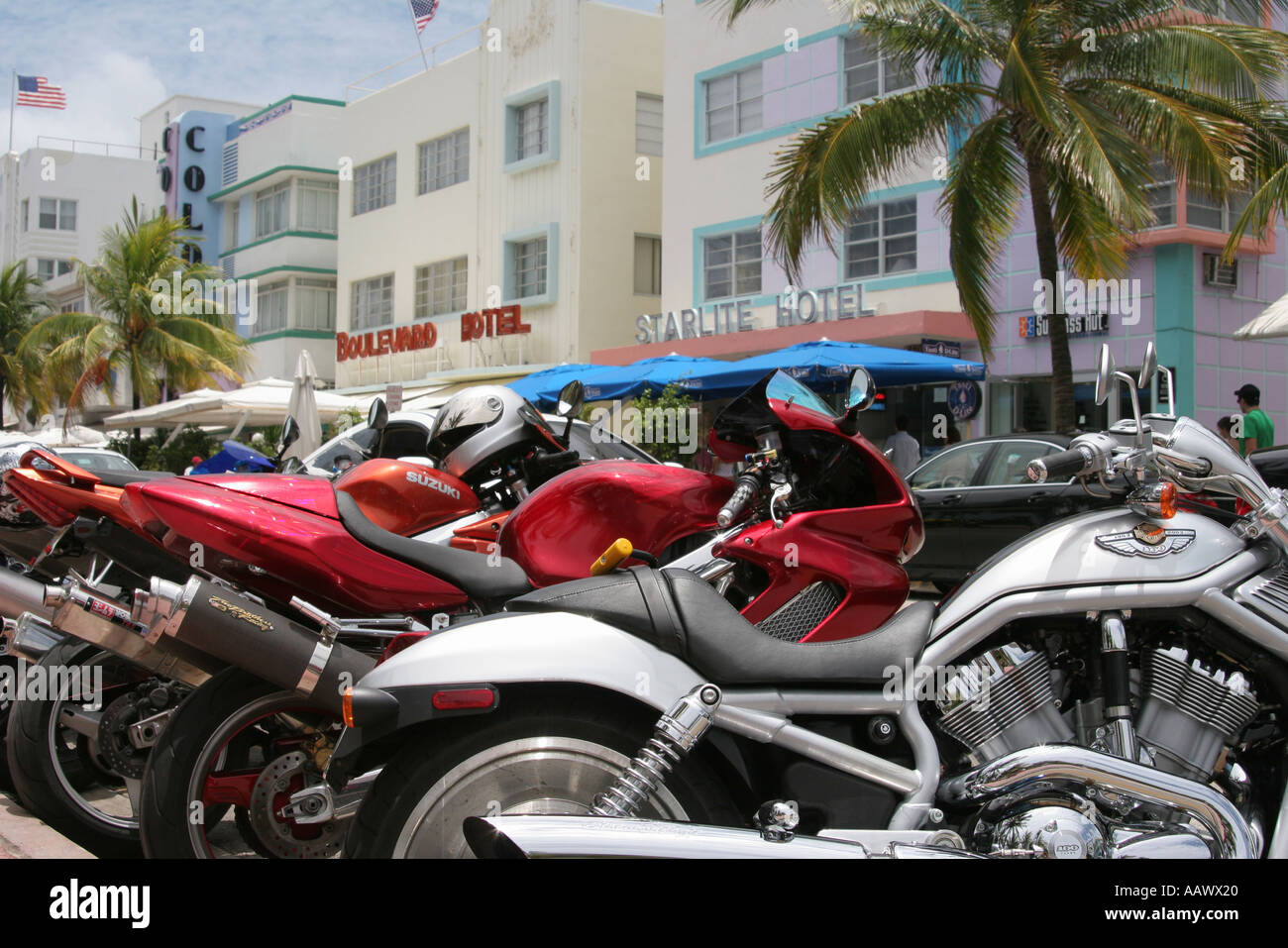 Miami Beach Florida,South Beach,Ocean Drive,motorcycles,hotels,visitors ...