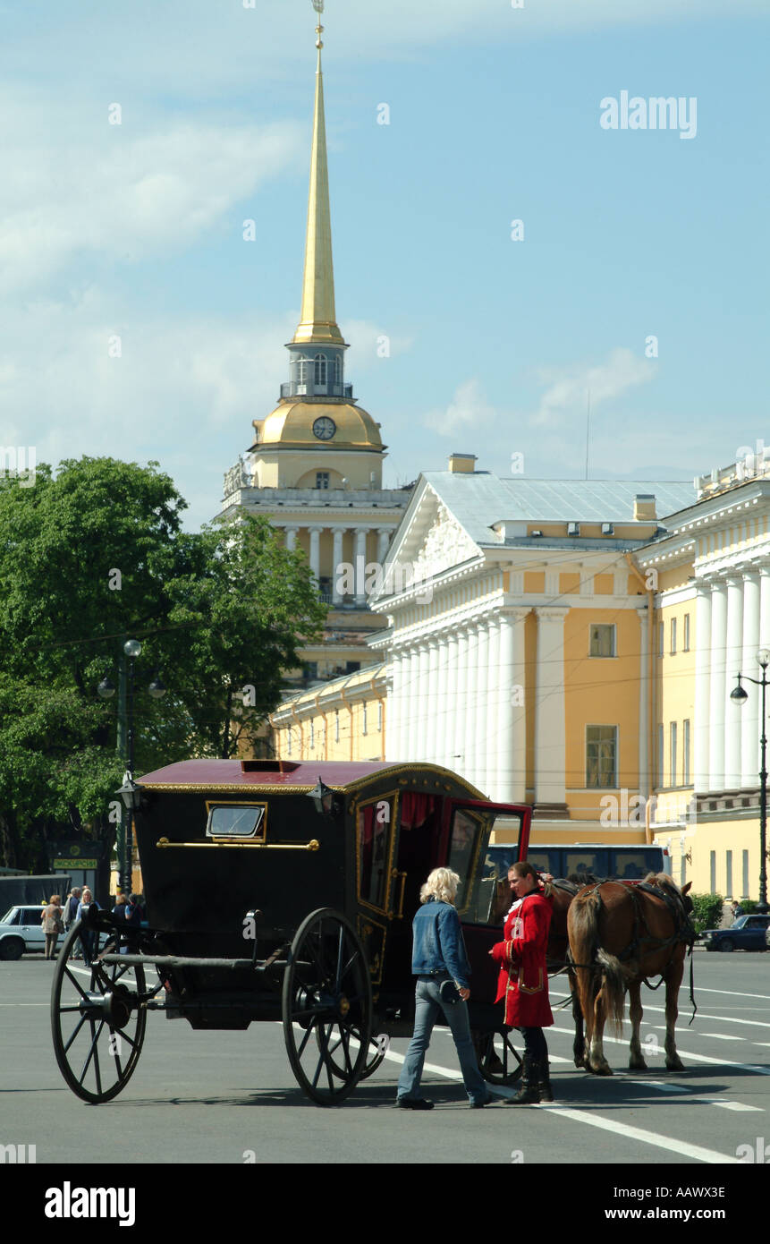 Horse and carriage at The Admiralty St Petersburg Russia Stock Photo ...