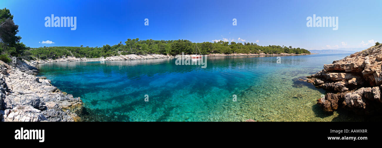 Lonely Bay, U. Maslinica, Island Hvar, Dalmatia, Croatia Stock Photo ...