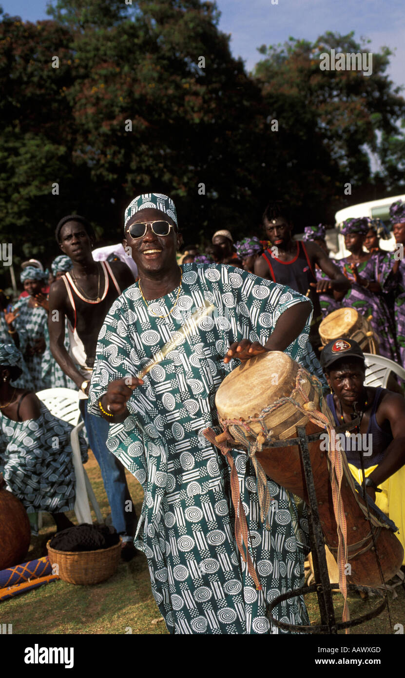 Traditional drummer, Roots festival, Banjul, the Gambia Stock Photo - Alamy