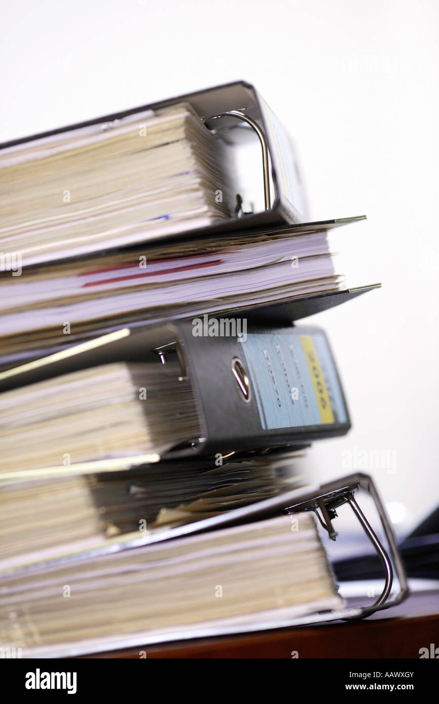 Stacked file folders Stock Photo - Alamy