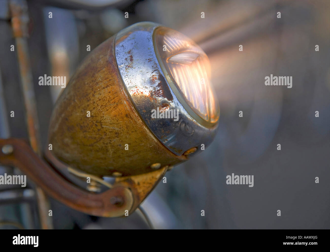 Old rusty bike light Stock Photo - Alamy