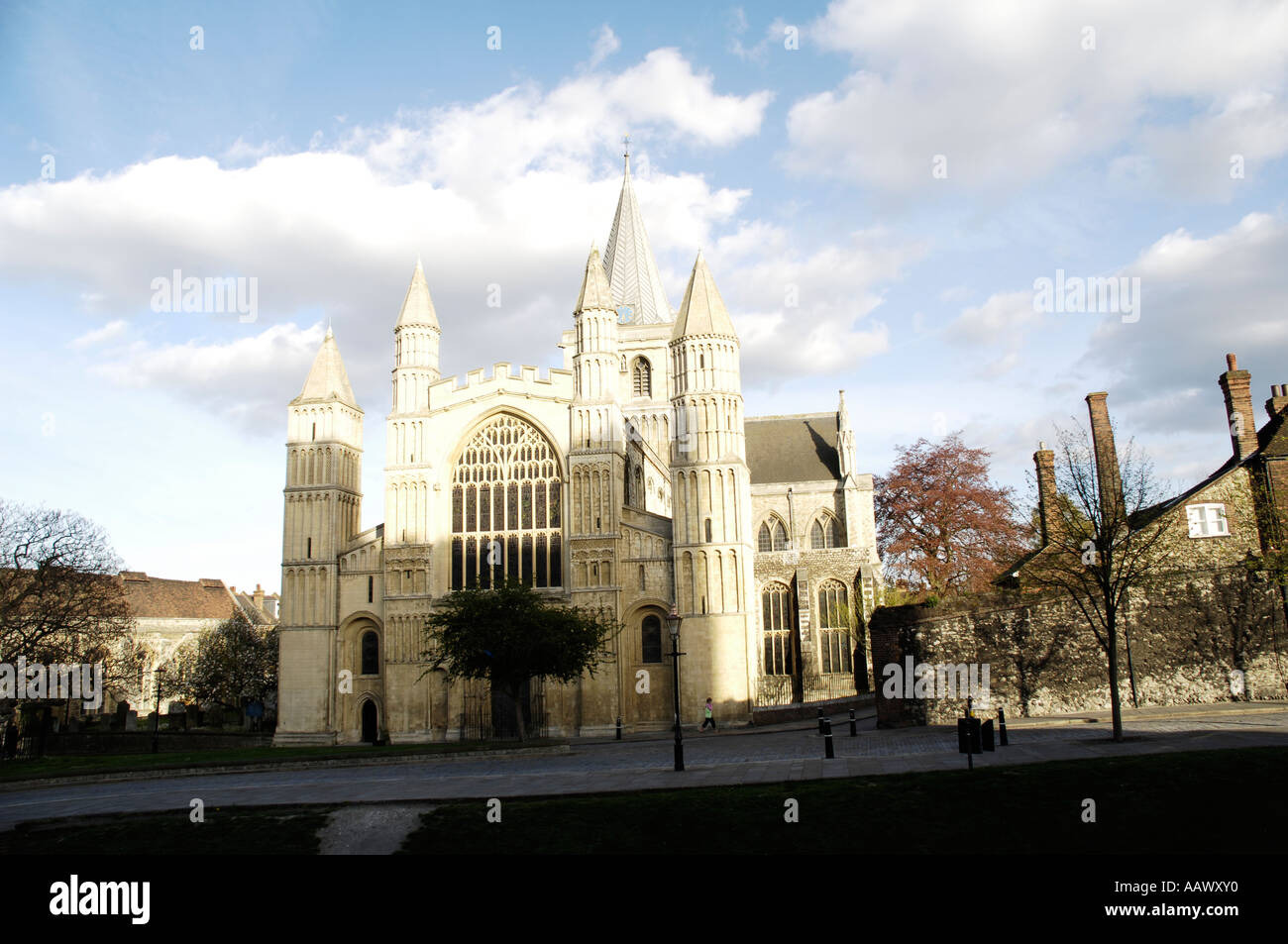 Rochester Cathedral facade Stock Photo - Alamy