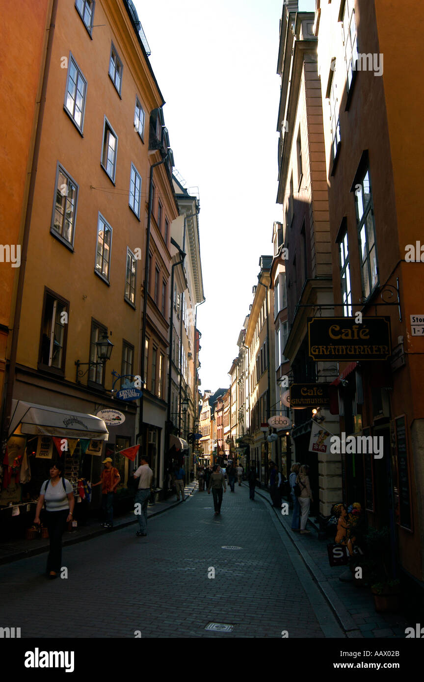 Vasterlanggatan street Gamla Stan Stockholm Sweden Stock Photo - Alamy