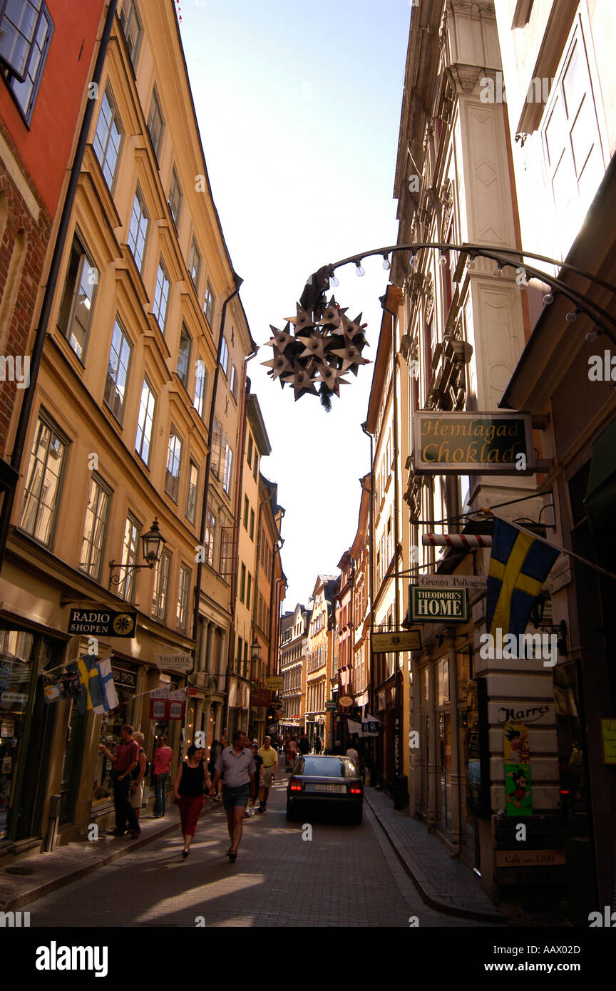 Vasterlanggatan street Gamla Stan Stockholm Sweden Stock Photo - Alamy