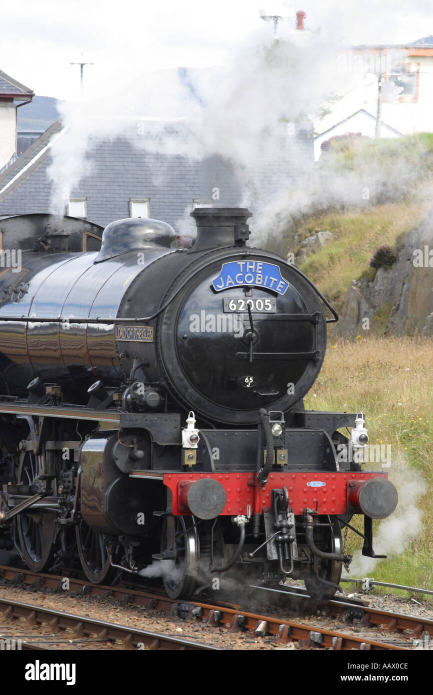 The Jacobite Steam train steaming in Mallaig station Scotland travels ...