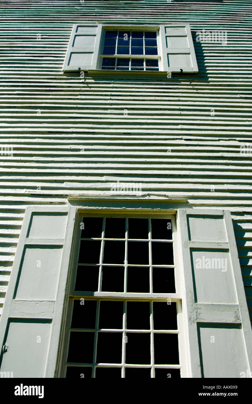 White wooden building with windows Stock Photo - Alamy