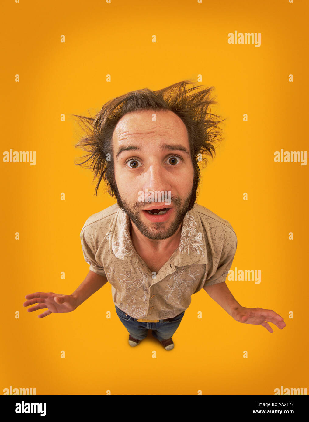 Crazy hair Gav Stock Photo - Alamy