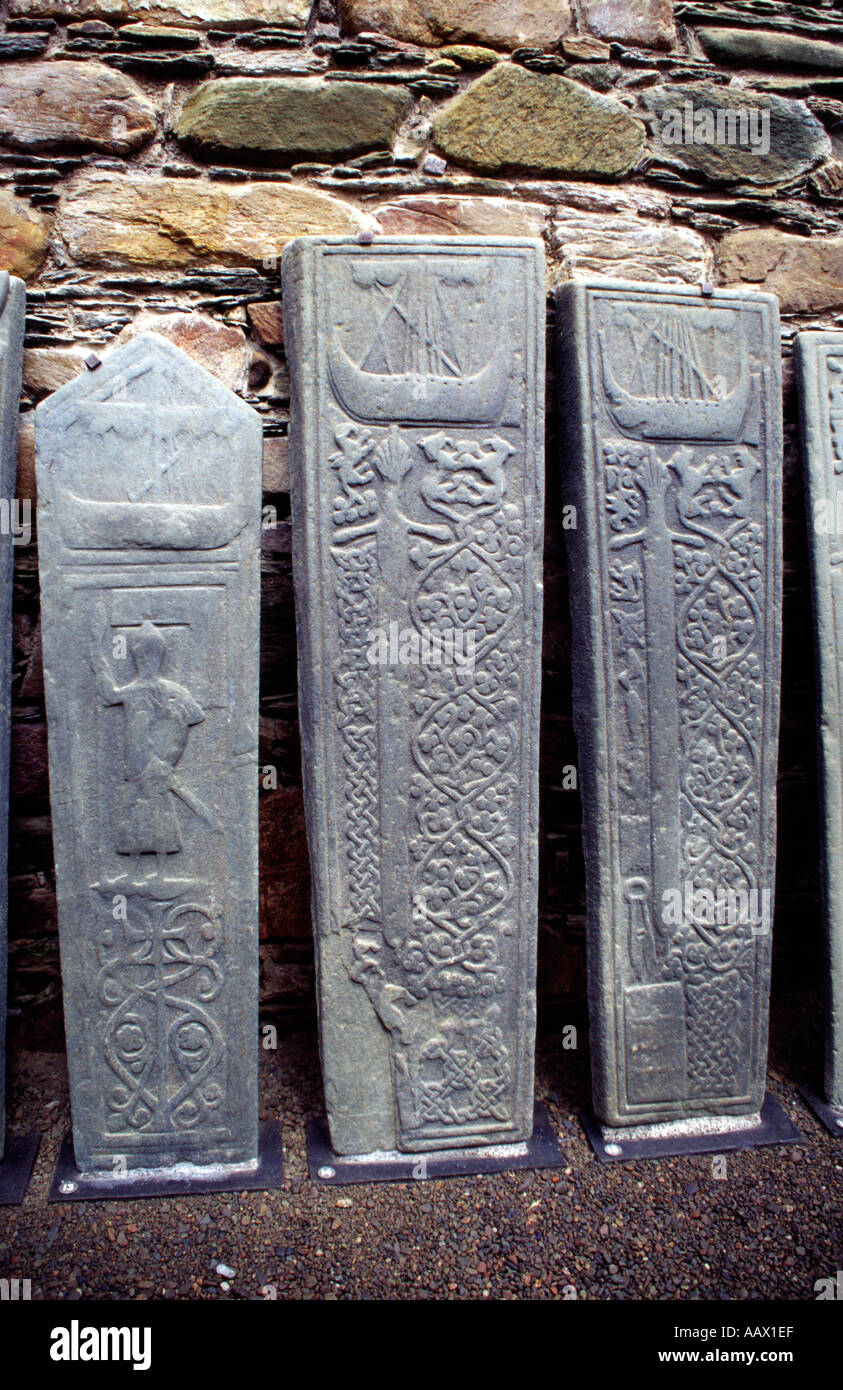 15th century gravestones featuring carving of highland galley Kilmory ...