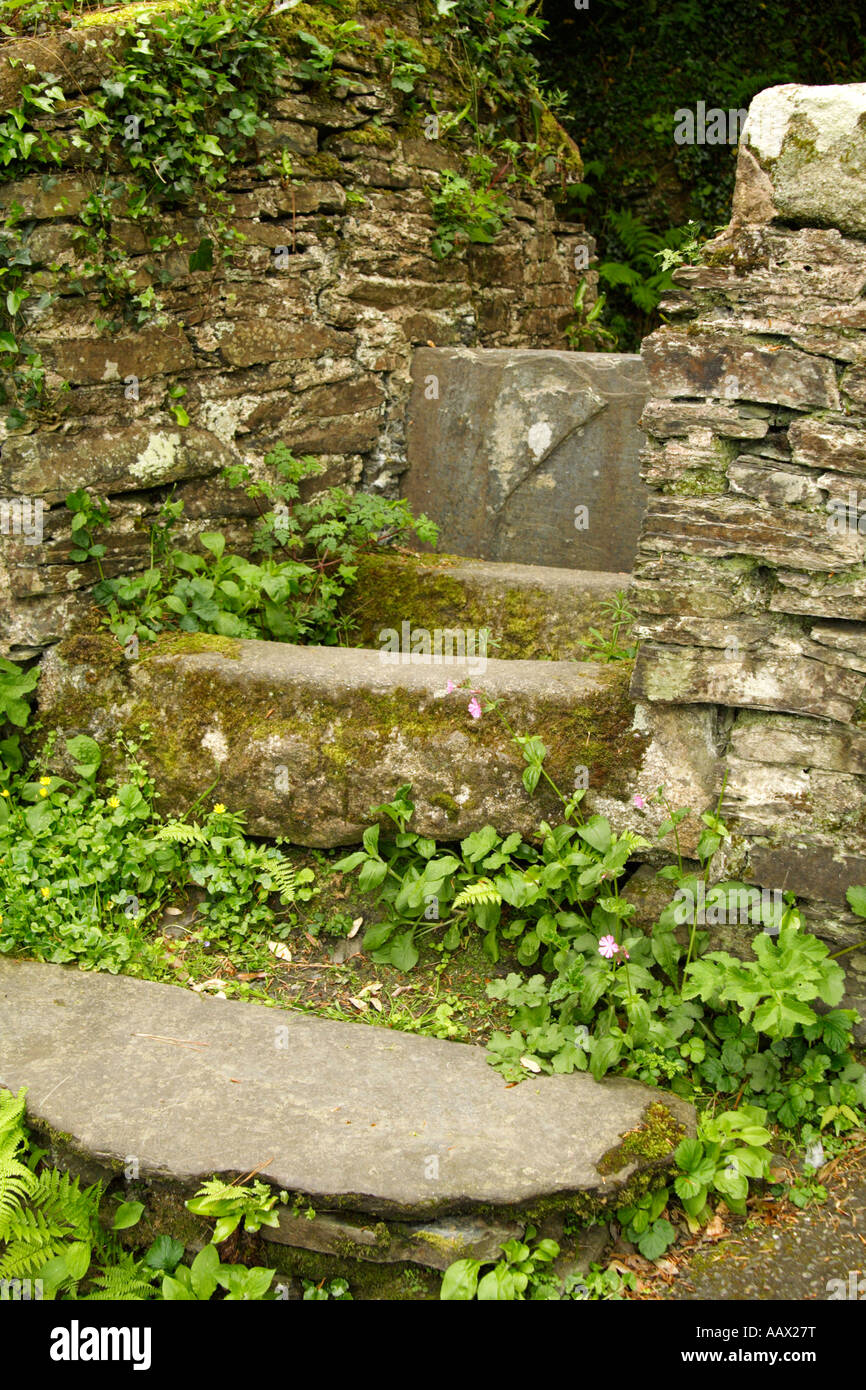Traditional stone and slate ^steps, Cornwall Stock Photo - Alamy