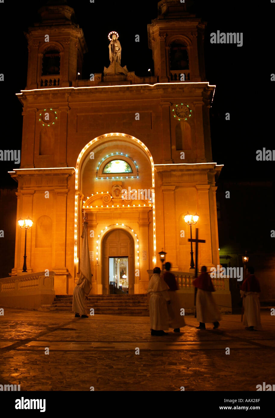 Our Lady of Pompeii church Marsaxlokk Malta monthly full moon service ...
