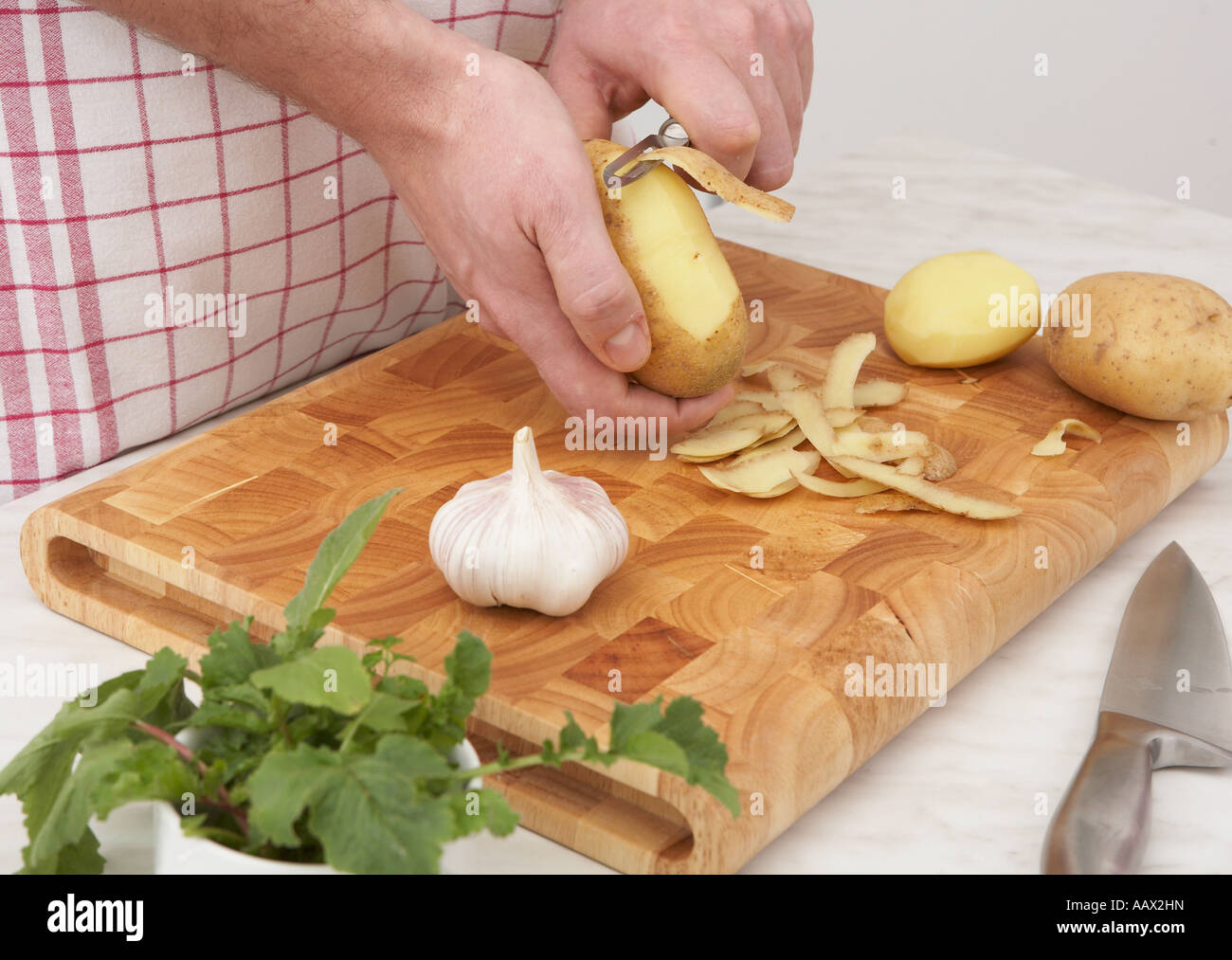 Potato Goulash with Sausages step by step Stock Photo - Alamy